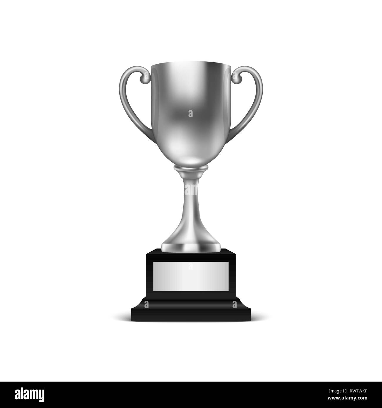 Realistic Vector 3d Blank Silver Champion Cup Icon Closeup Isolated on ...