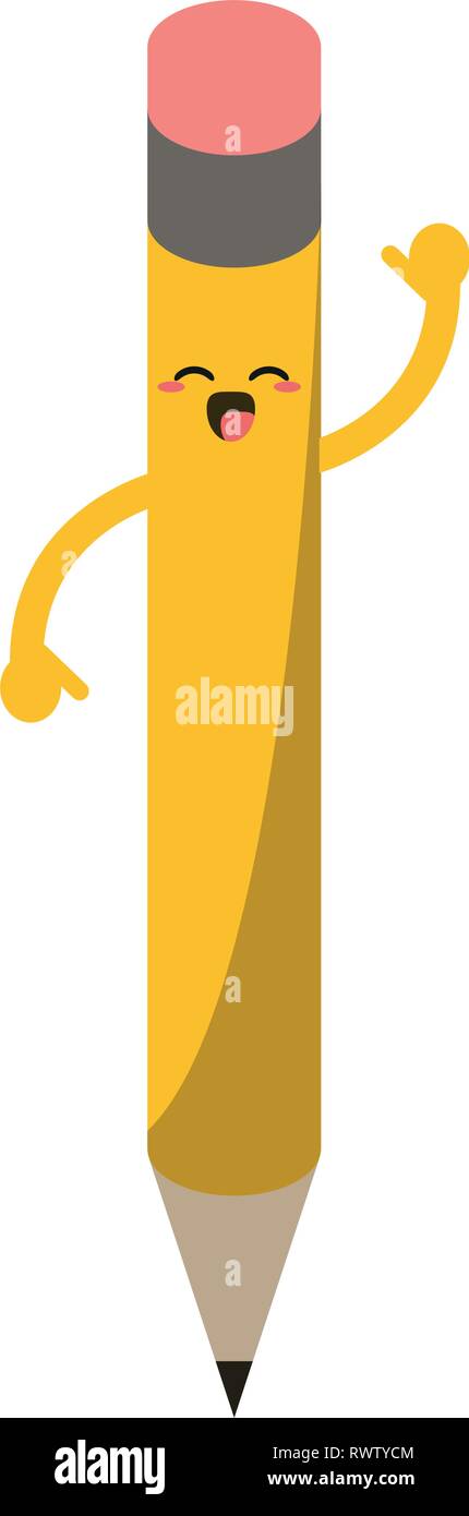 Kawaii pencil smiling cartoon Stock Vector Image & Art - Alamy