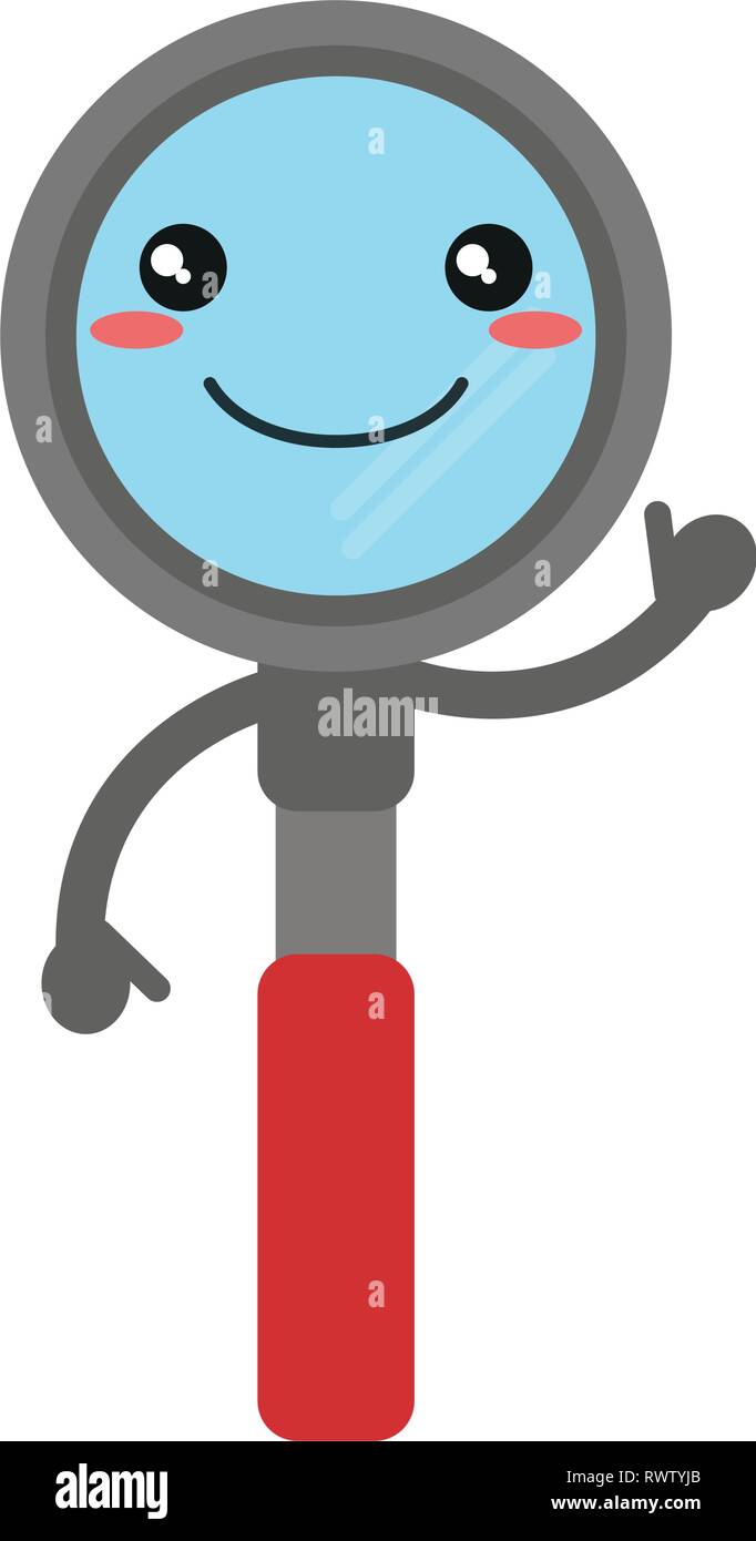 Kawaii magnifying glass smiling cartoon Stock Vector Image & Art - Alamy