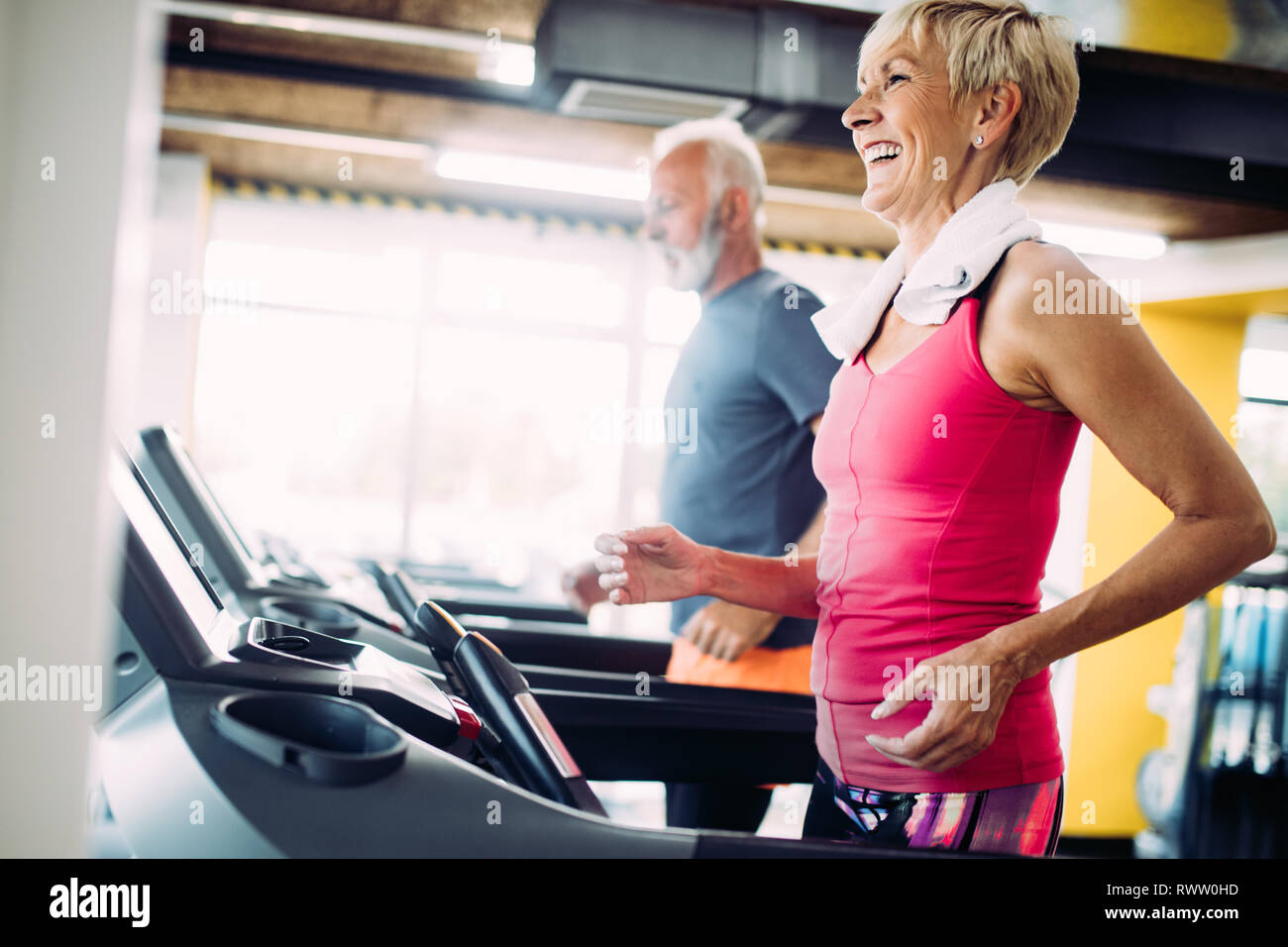 Gym portrait mature woman hi-res stock photography and images - Alamy
