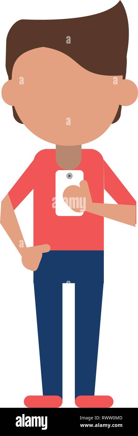 man using smartphone avatar cartoon Stock Vector Image & Art - Alamy