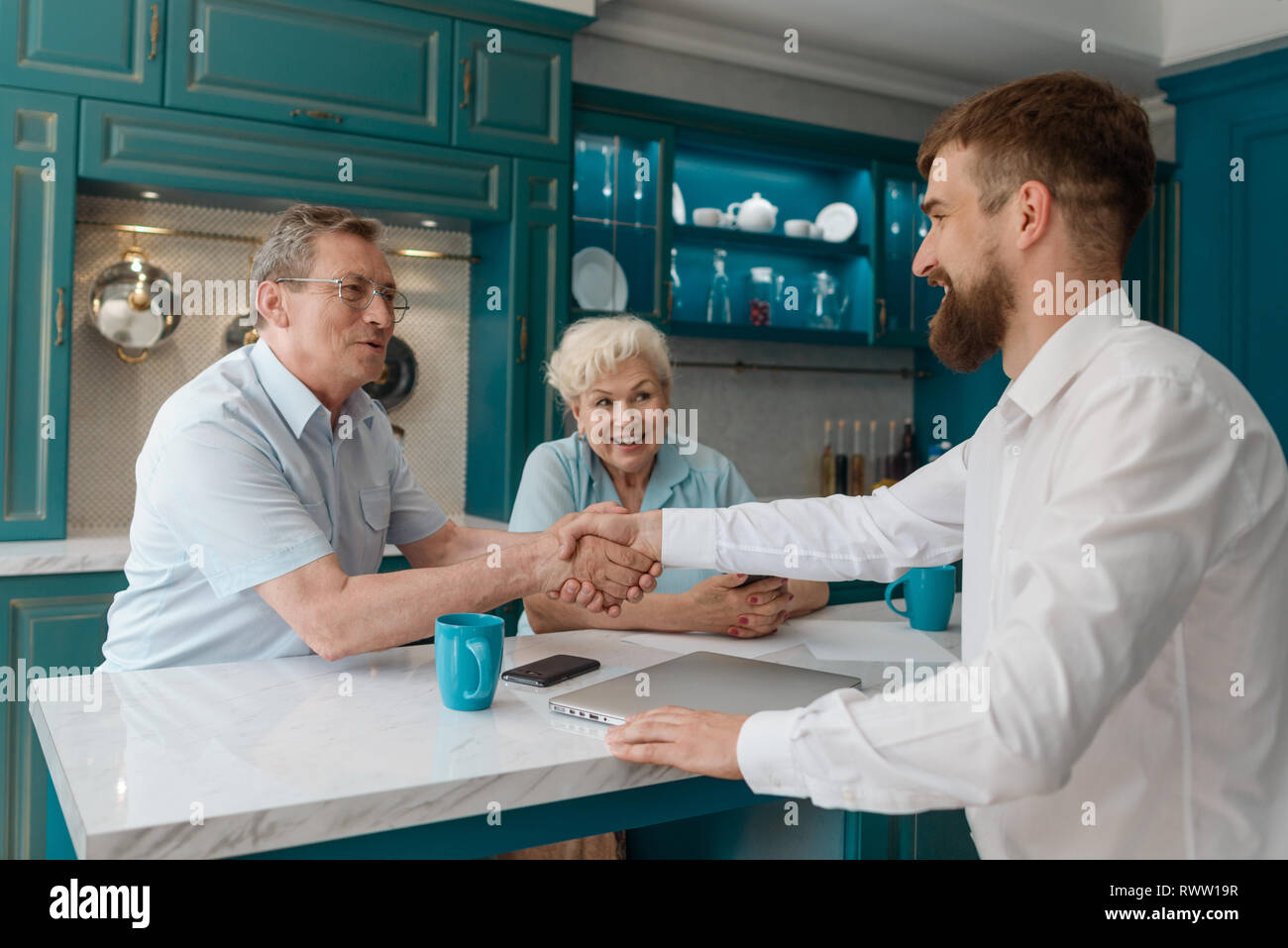 Positive emotions old man hi-res stock photography and images - Alamy
