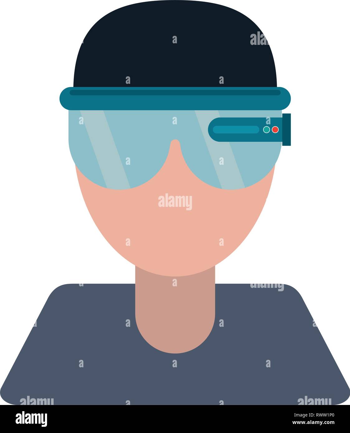 man with smart glasses avatar Stock Vector Image & Art - Alamy