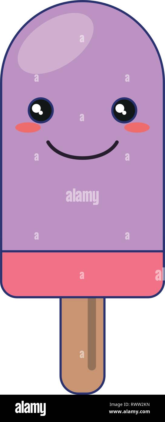 Popsicle dessert cold kawaii cartoon Stock Vector Image & Art - Alamy