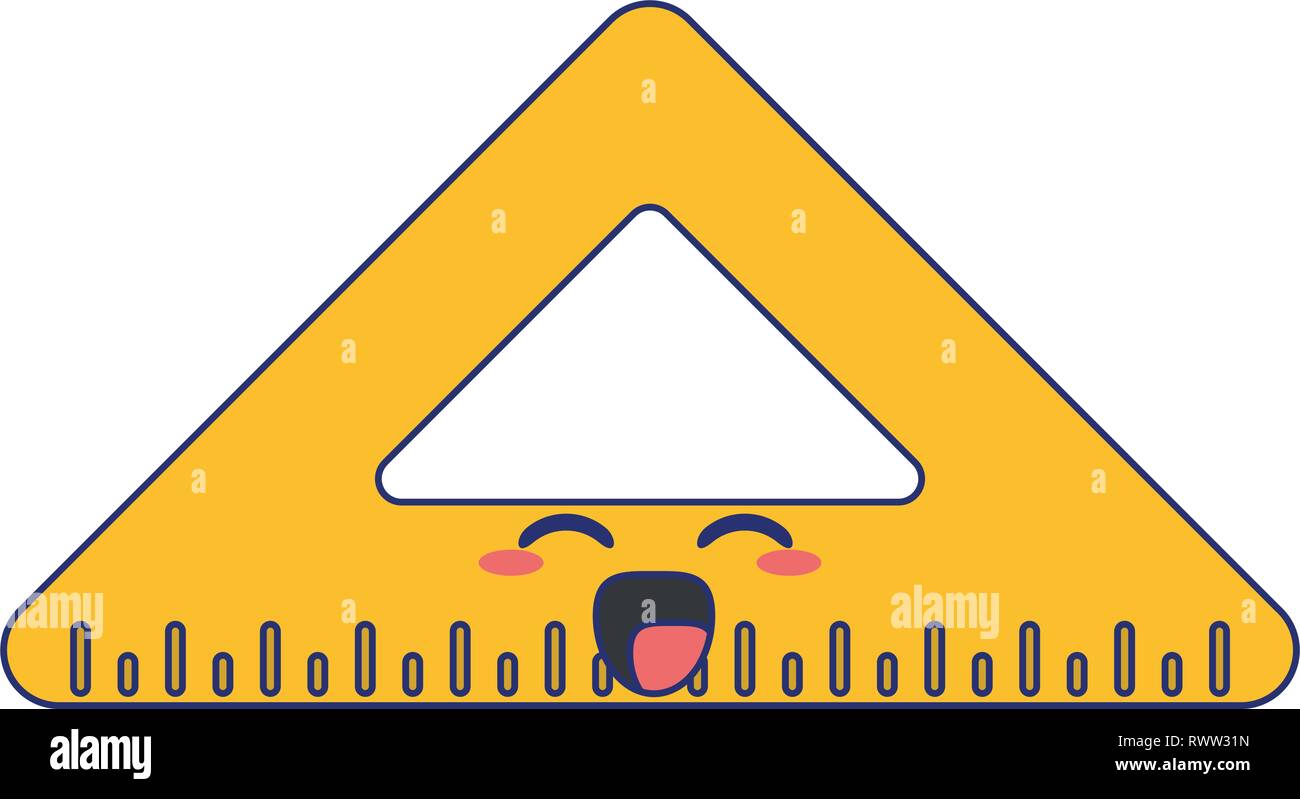 Kawaii school ruler smiling cartoon Stock Vector Image & Art - Alamy