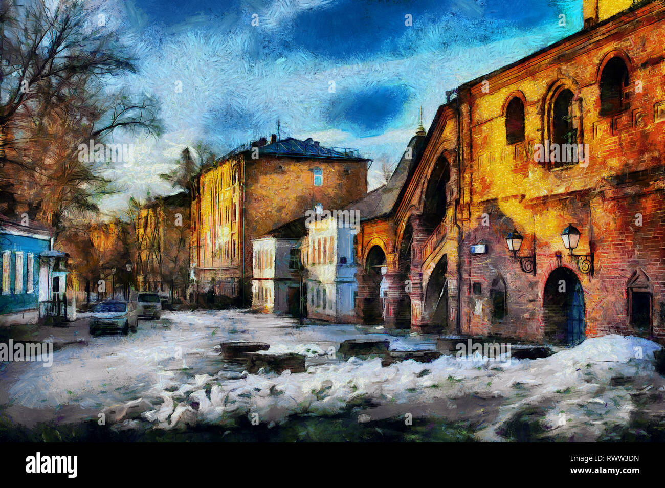 Medieval city painting hi-res stock photography and images - Alamy