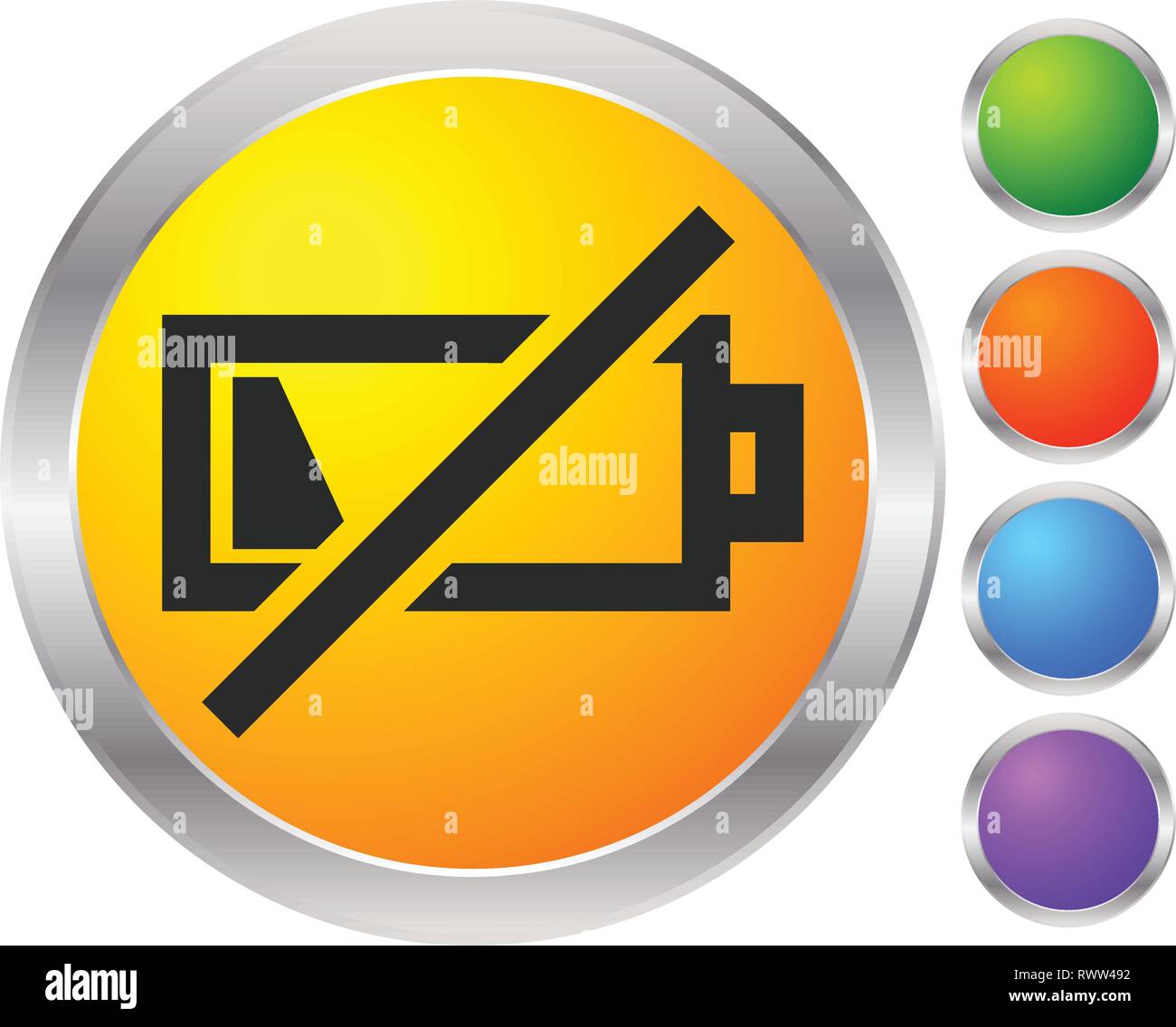 Icon with low battery symbol, Battery level indicator Stock Vector ...