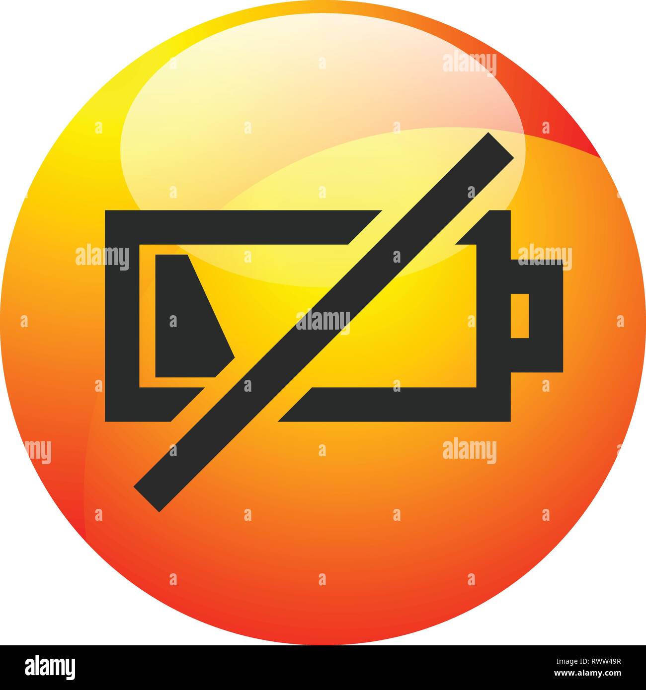 Icon with low battery symbol, Battery level indicator Stock Vector ...
