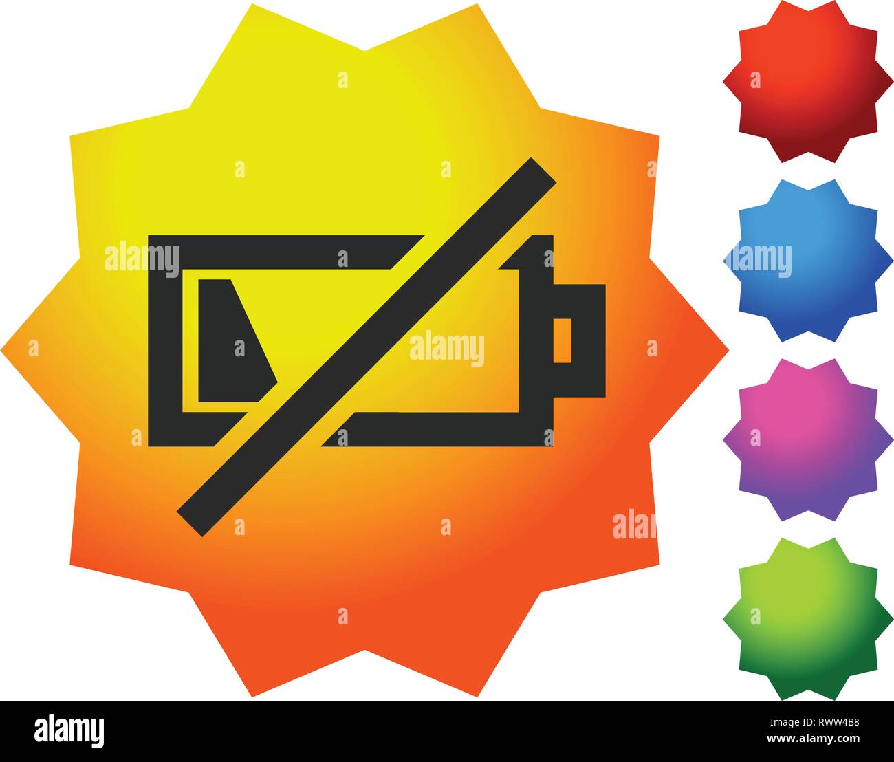 Icon with low battery symbol, Battery level indicator Stock Vector ...