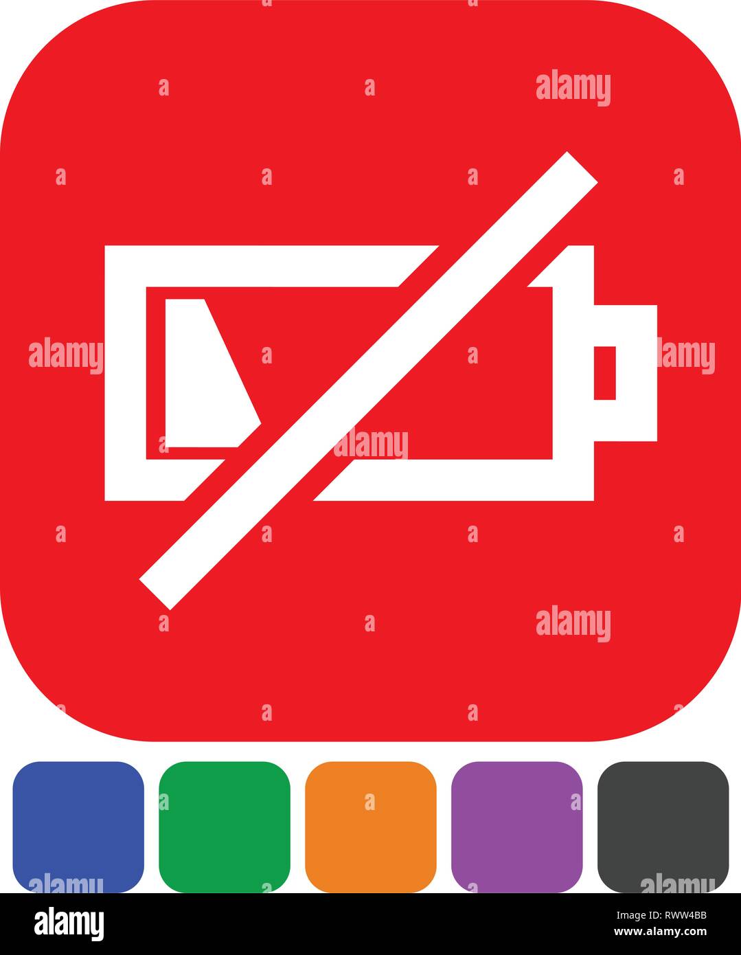 Icon with low battery symbol, Battery level indicator Stock Vector ...