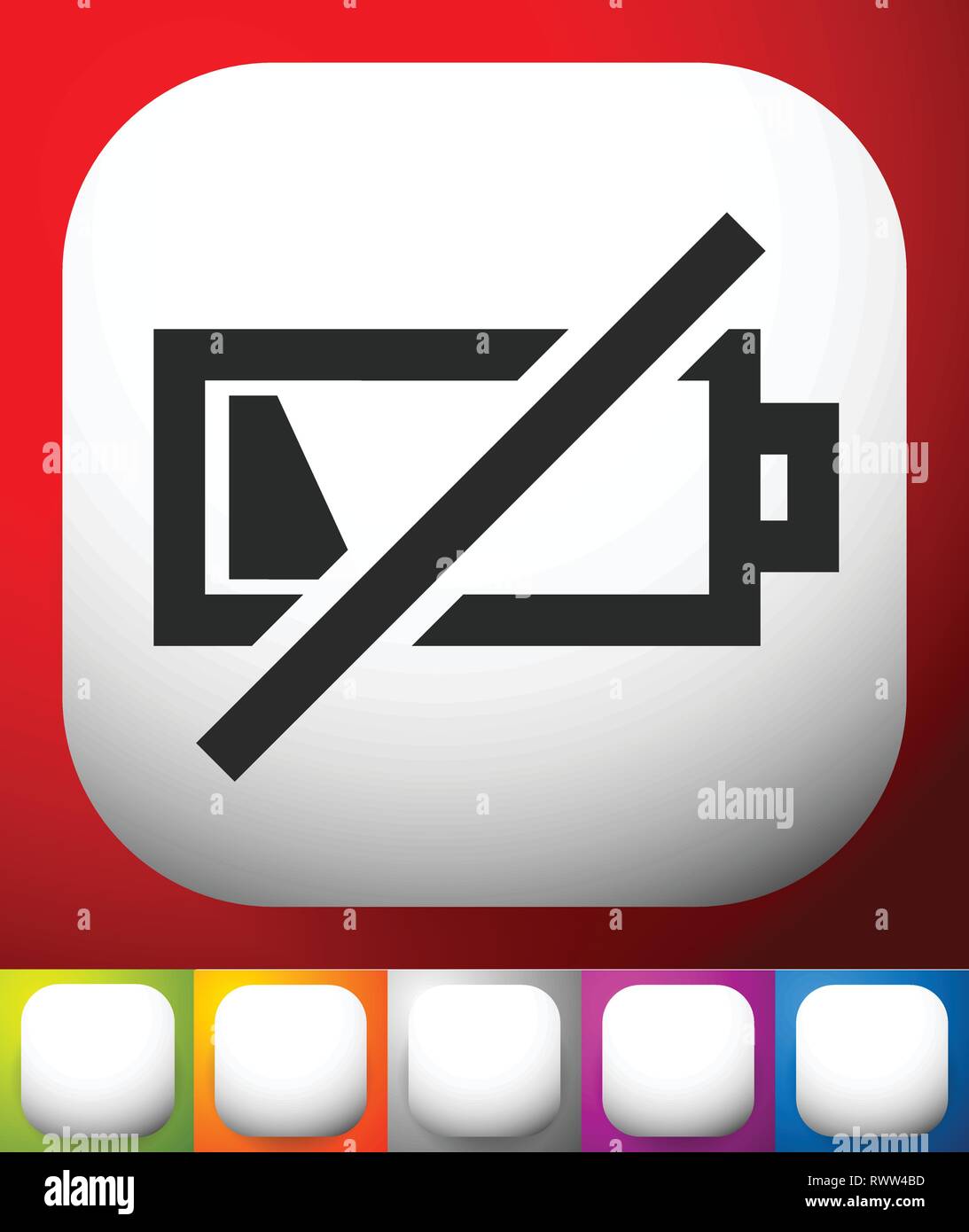 Icon with low battery symbol, Battery level indicator Stock Vector ...