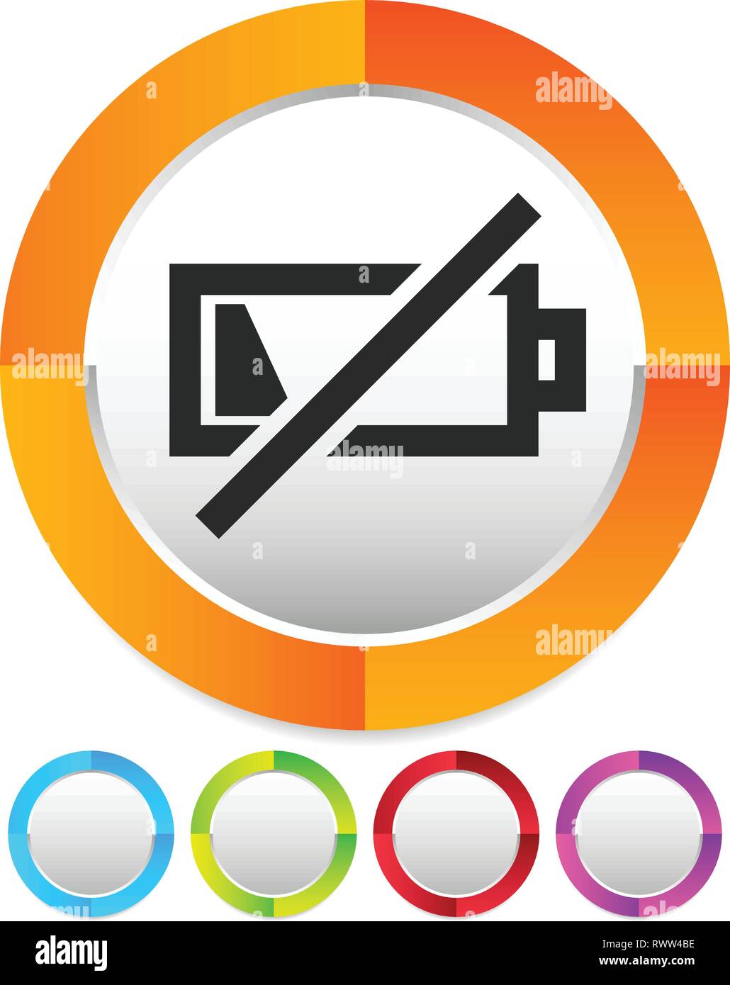 Icon with low battery symbol, Battery level indicator Stock Vector ...