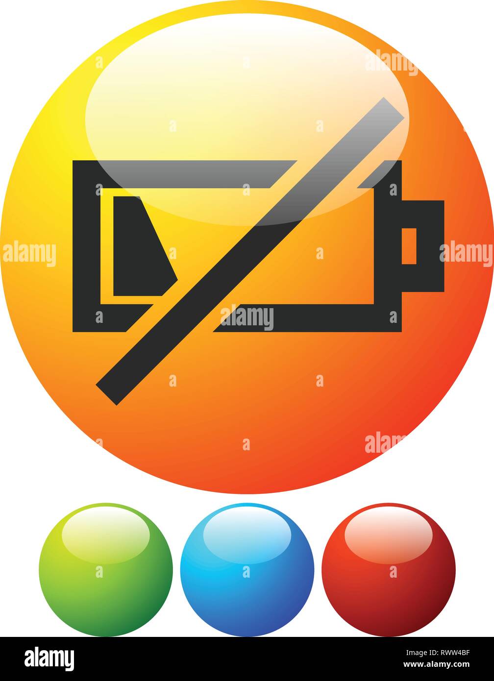 Icon with low battery symbol, Battery level indicator Stock Vector ...
