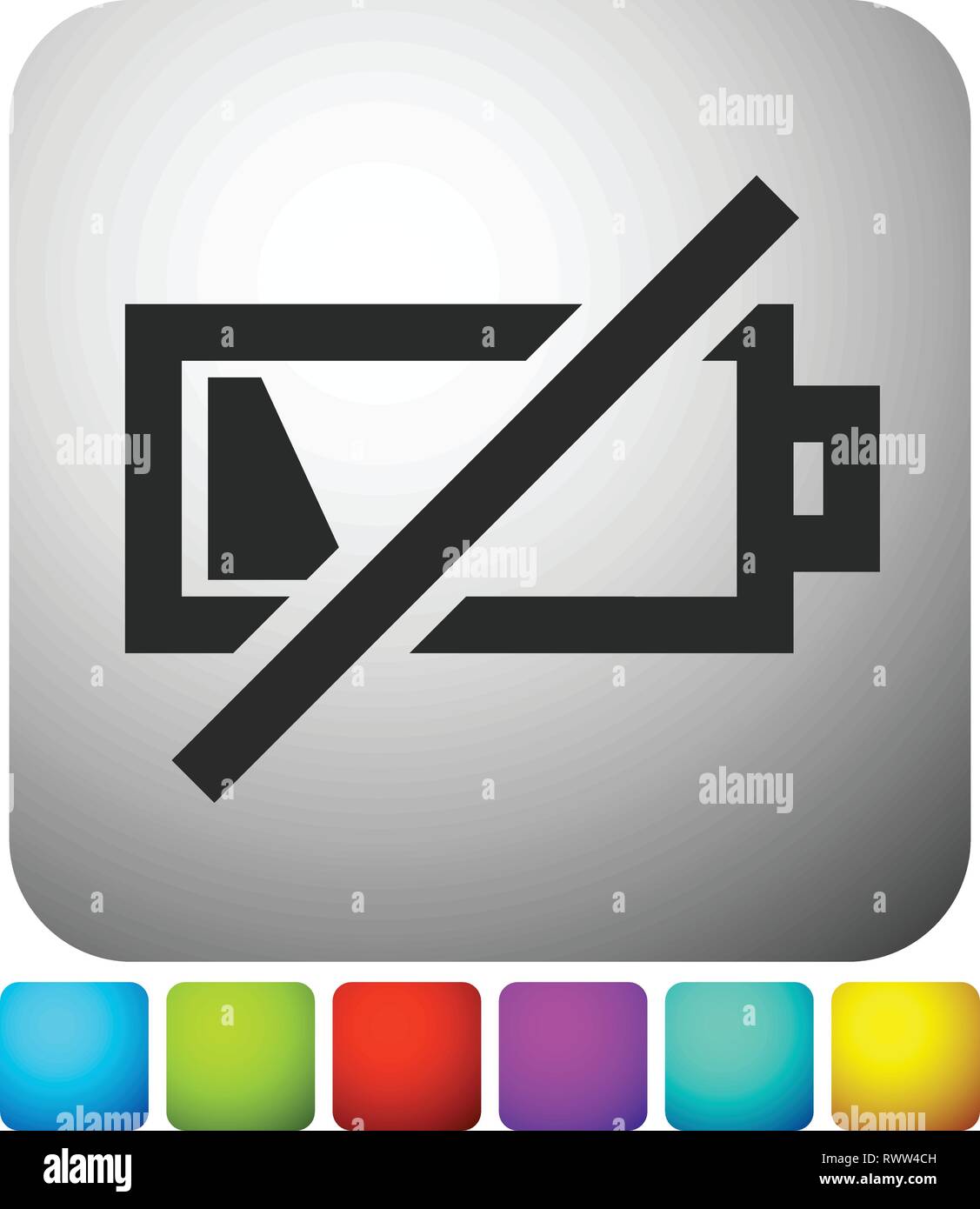 Icon with low battery symbol, Battery level indicator Stock Vector ...