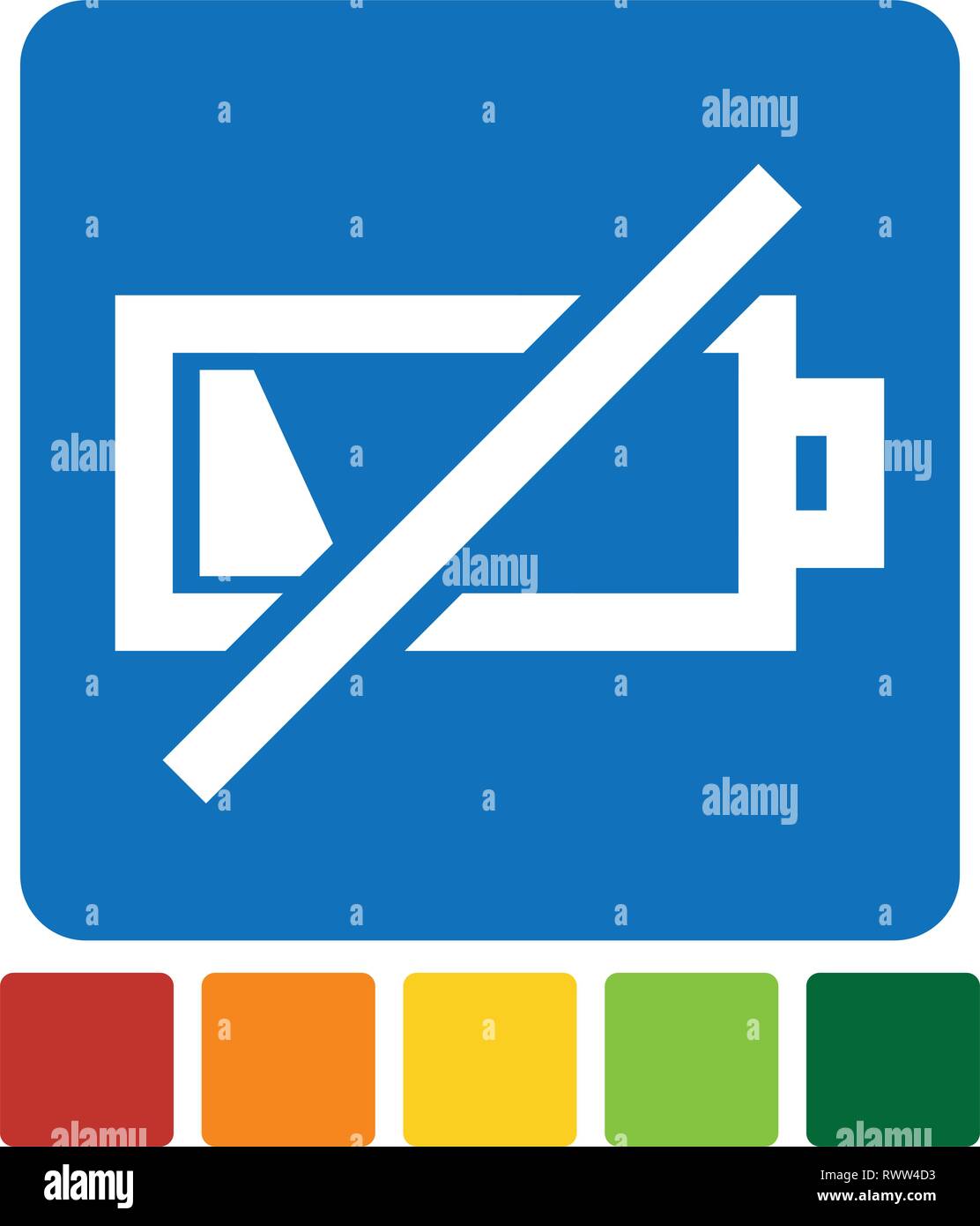 Icon with low battery symbol, Battery level indicator Stock Vector ...