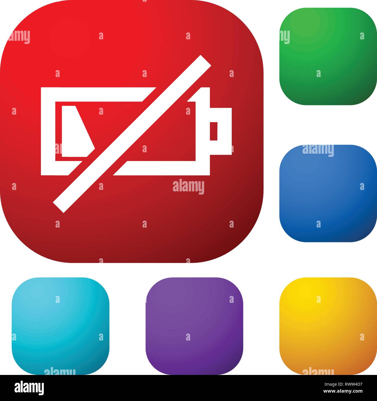 Icon with low battery symbol, Battery level indicator Stock Vector ...