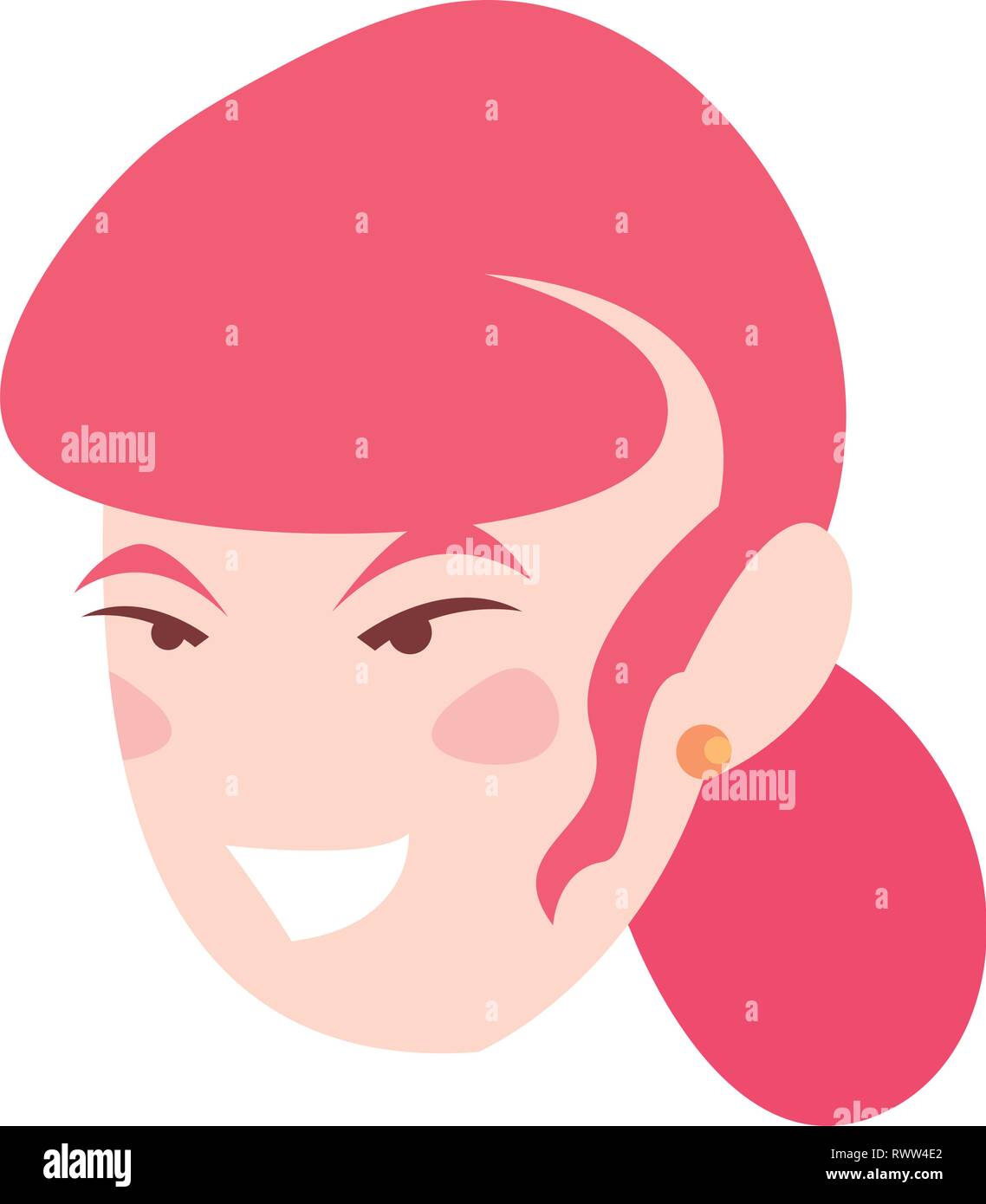 happy woman face on white background vector illustration Stock Vector ...