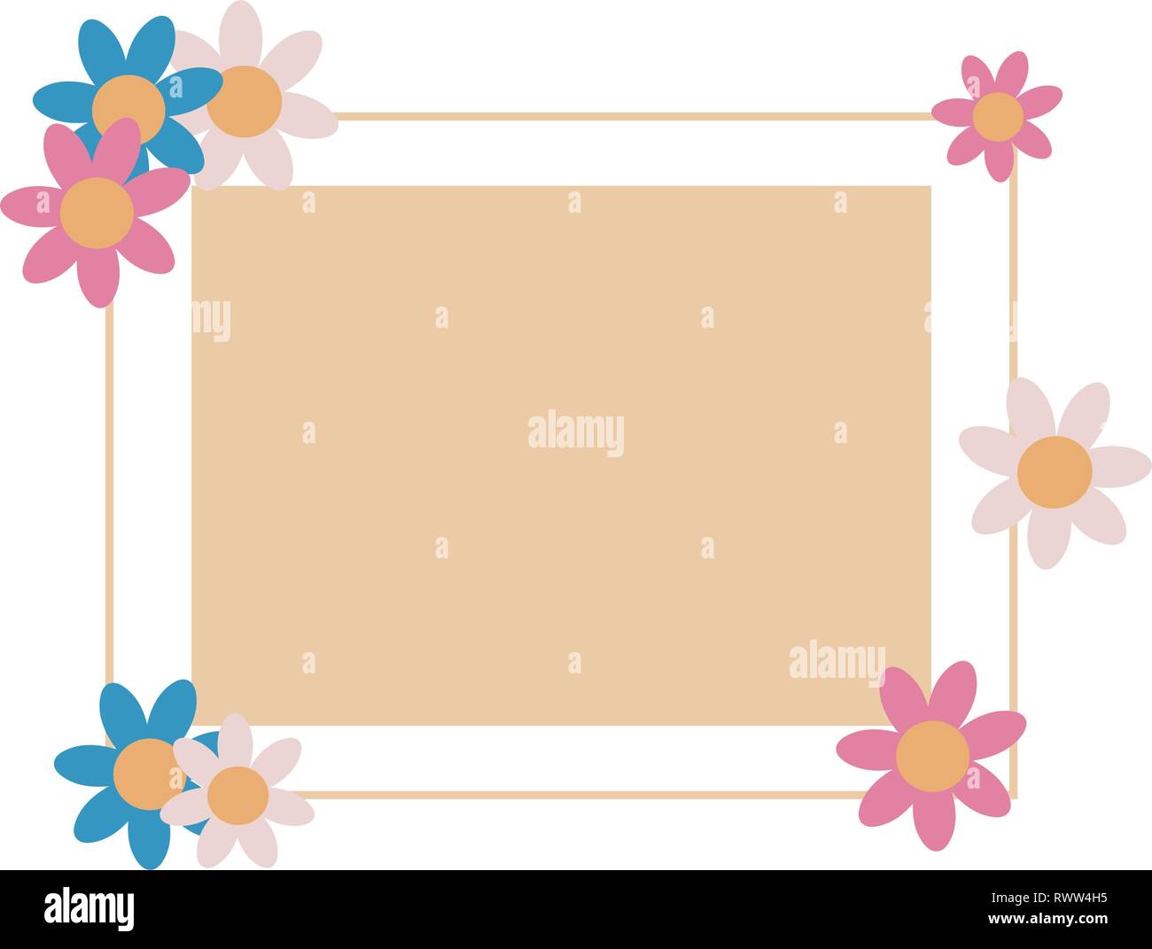 label empty frame flowers design vector illustration Stock Vector Image ...