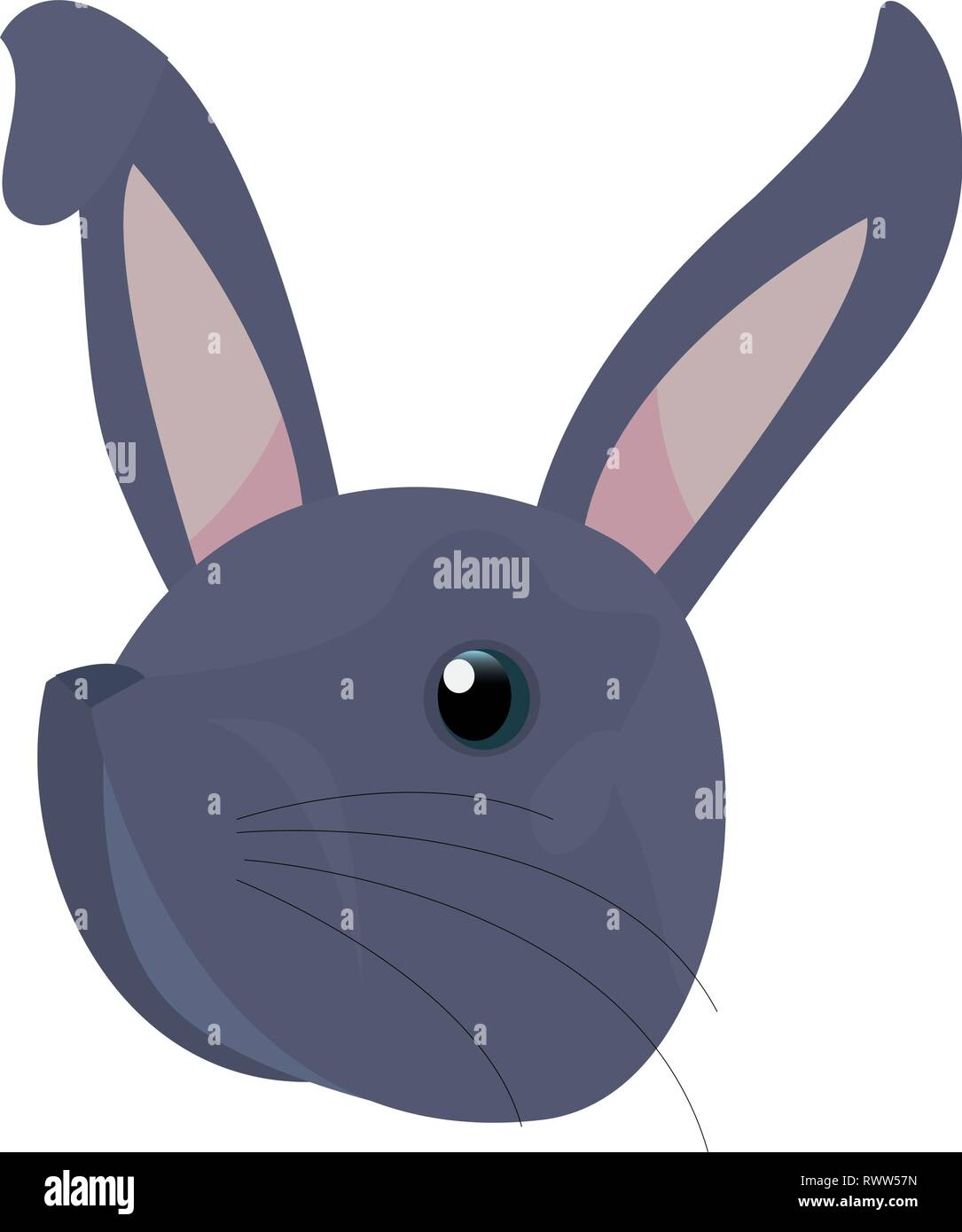 cute head rabbit on white background vector illustration Stock Vector ...