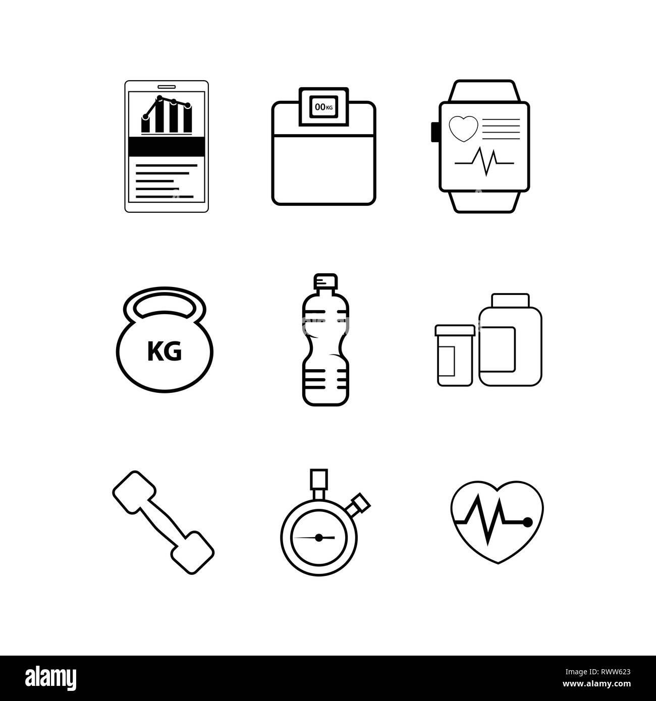 Fitness set hi-res stock photography and images - Alamy