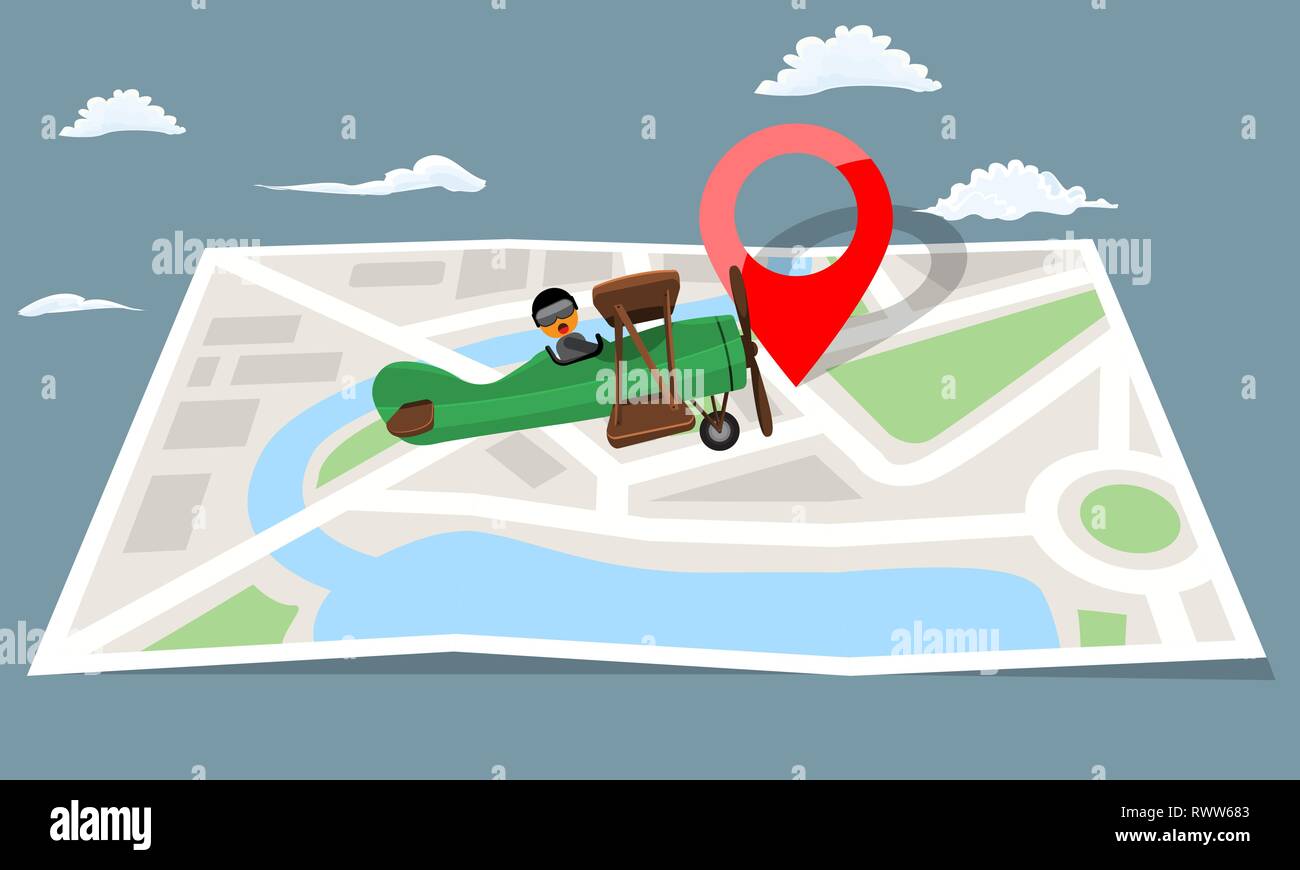 Folded map vintage Stock Vector Images - Alamy