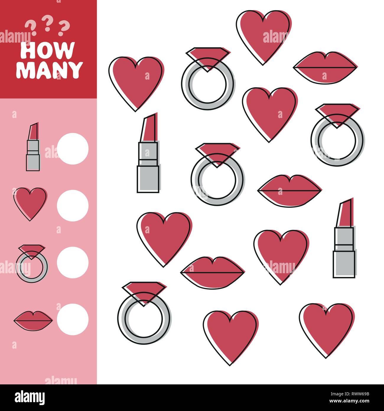 Illustration of Educational Counting Task for Children with Cartoon ...