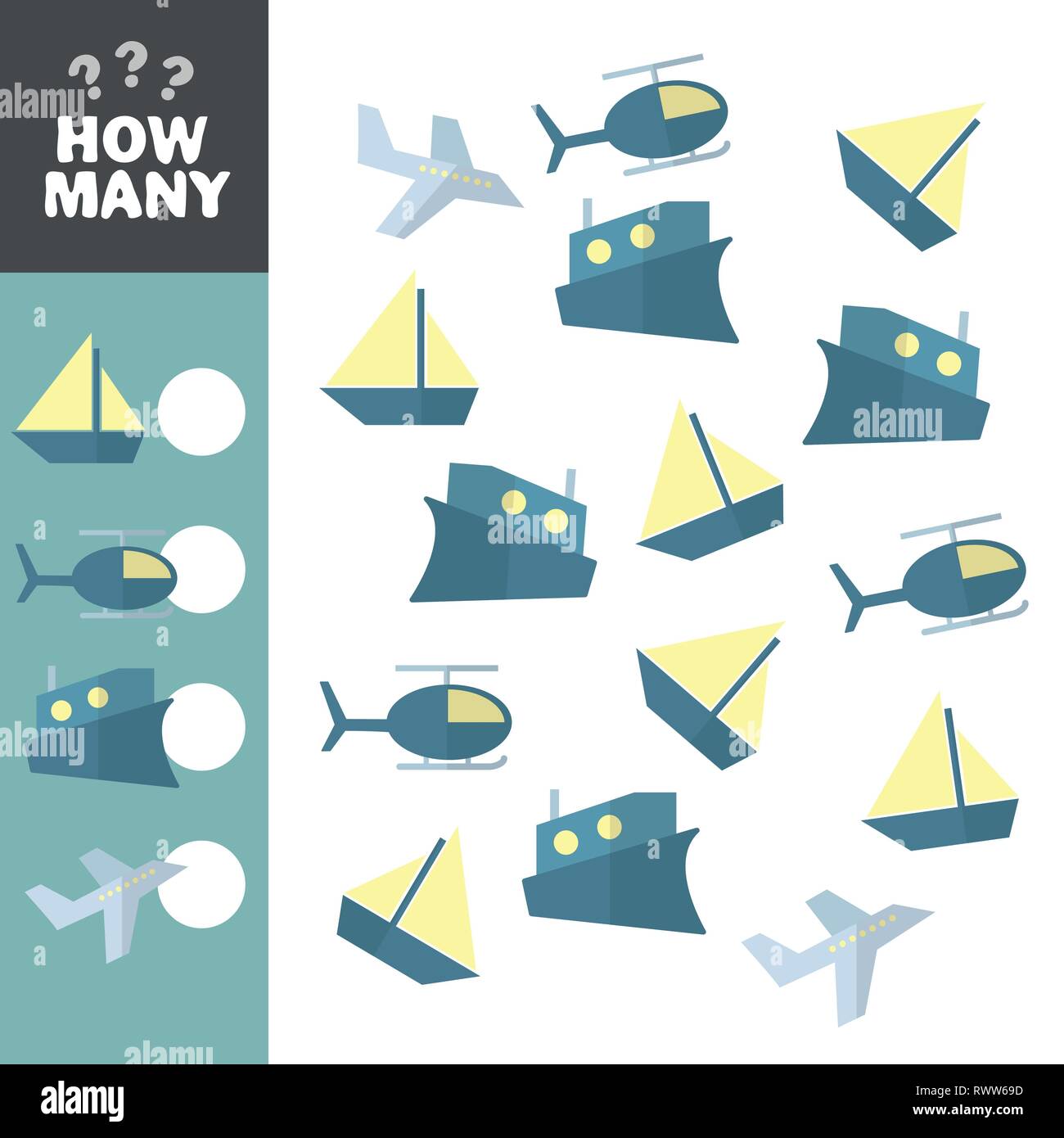 Cartoon illustration educational mathematical counting hi-res stock ...