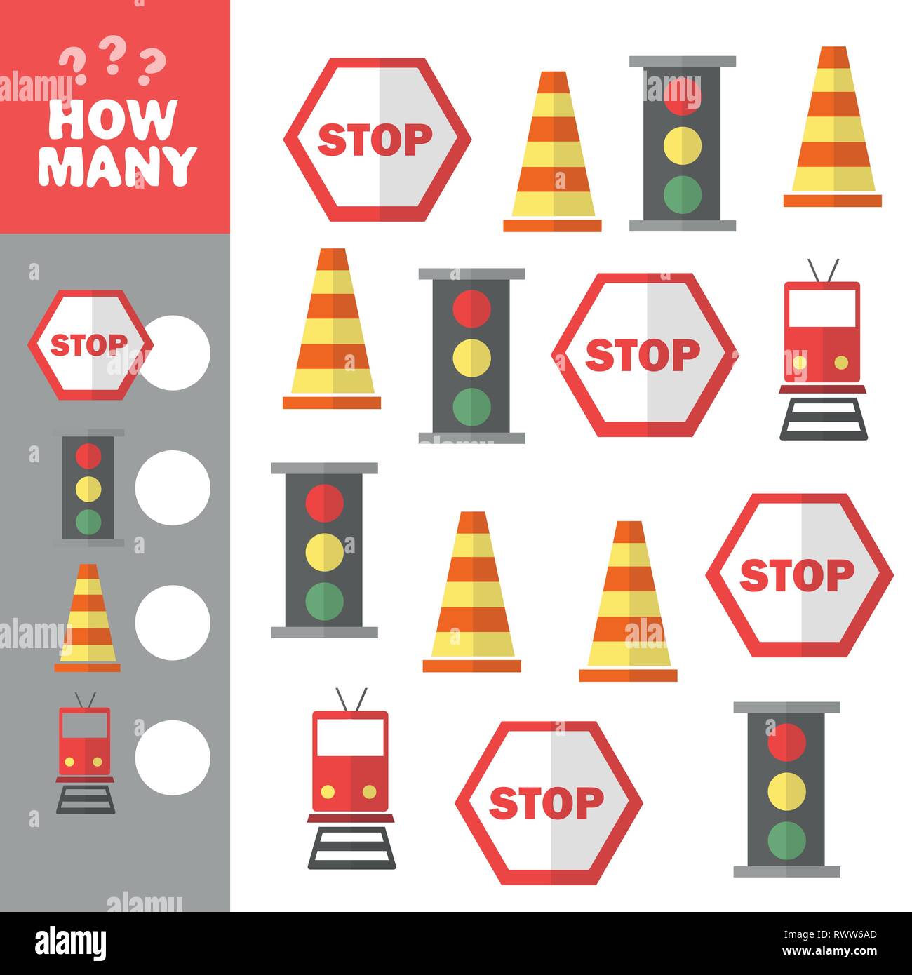 Exercises for children. Developing skills for counting. Count game ...