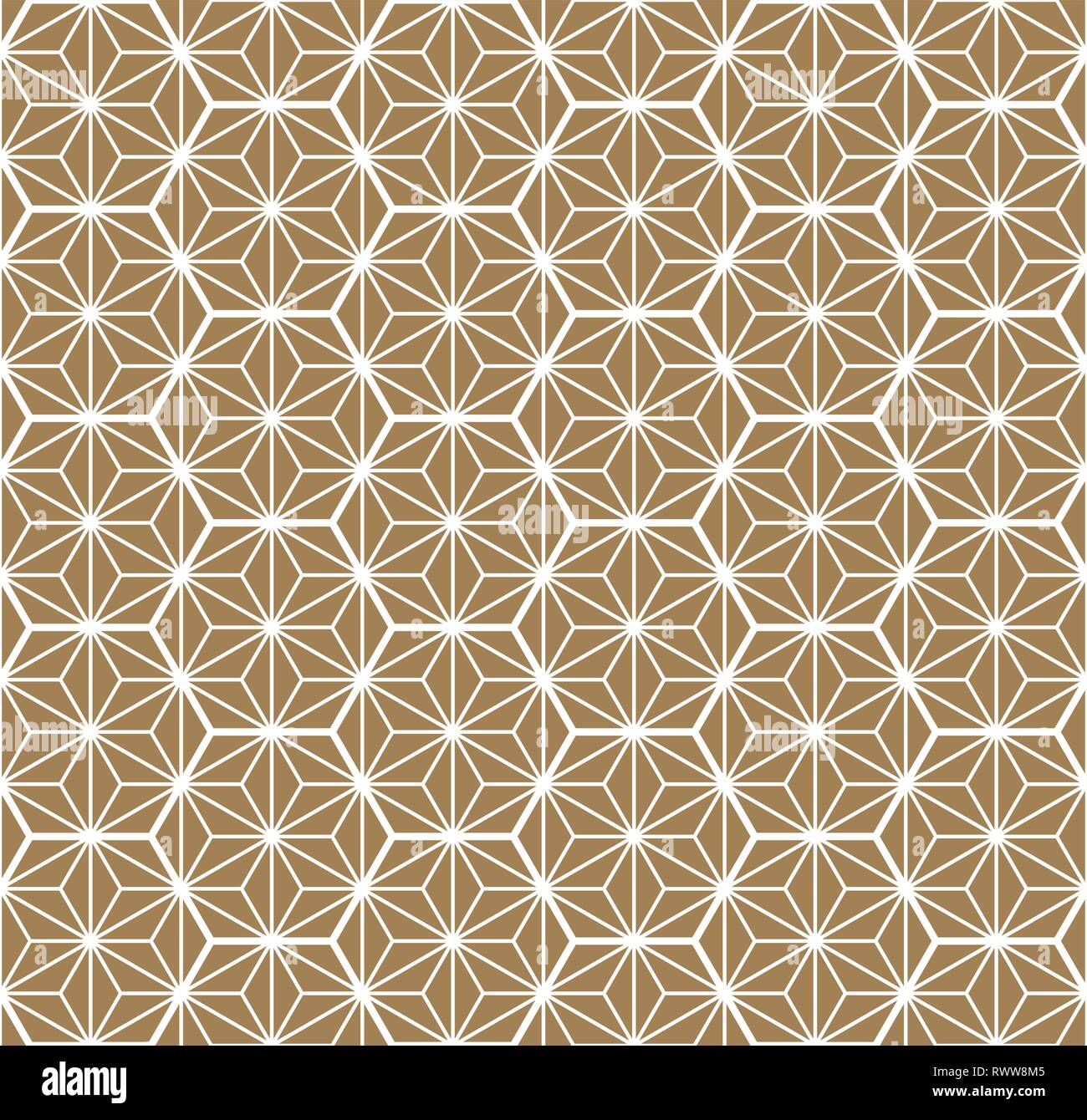 Seamless traditional geometric Japanese ornament.Golden color ...