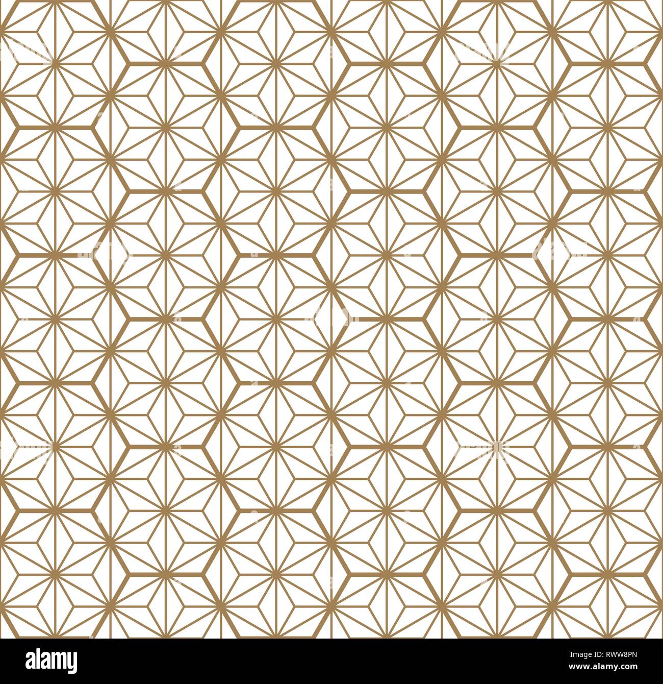 Japanese seamless geometric pattern .Gold silhouette lines.For design ...