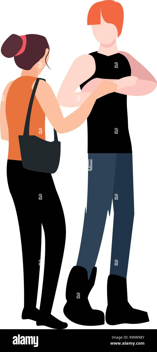 man and woman standing activities vector illustration vector ...