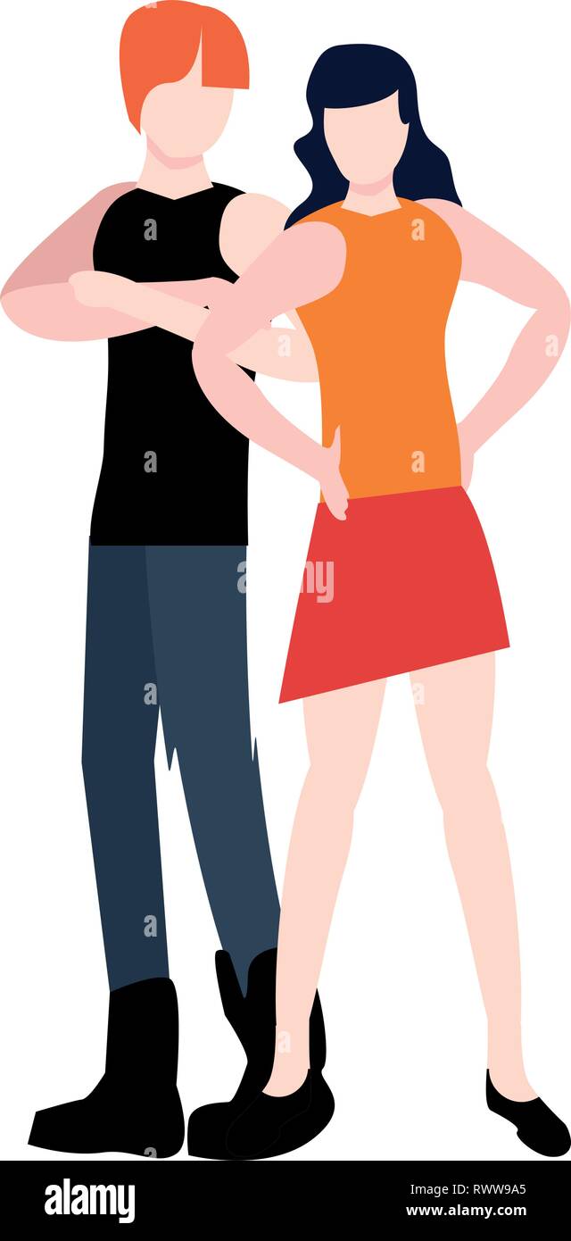 man and woman standing activities vector illustration vector ...