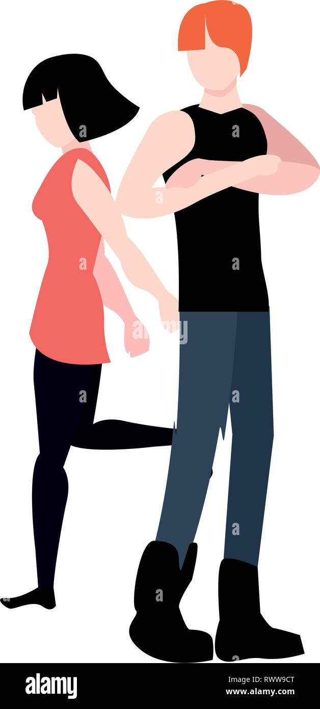 man and woman standing activities vector illustration vector ...