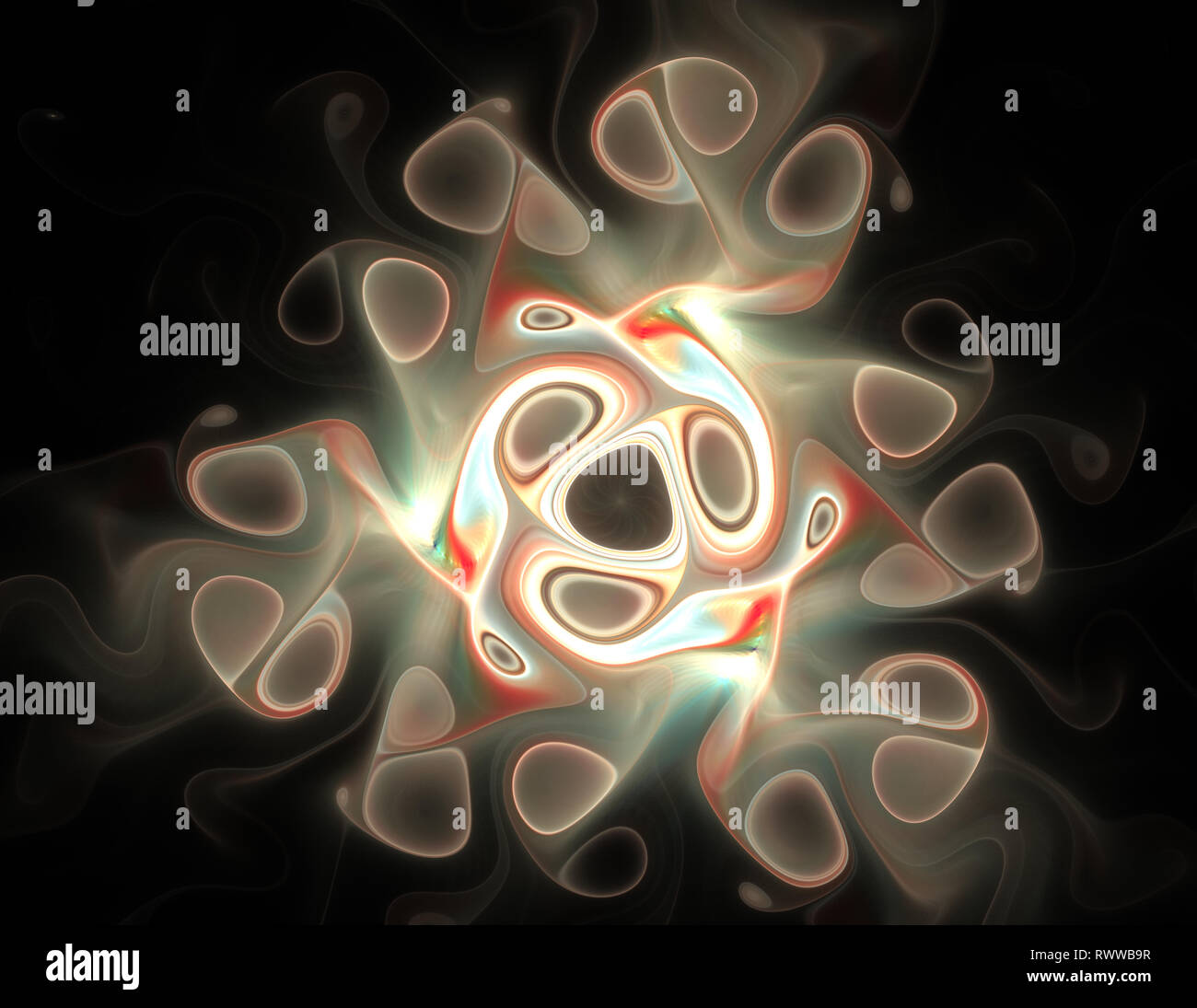 Stylized images of flowers and intersecting spiral lines. The infinity ...