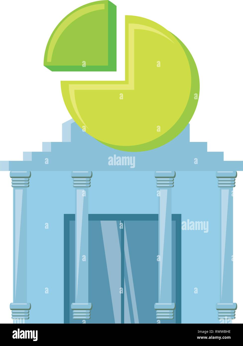 bank building with infographic isolated icon vector illustration design ...