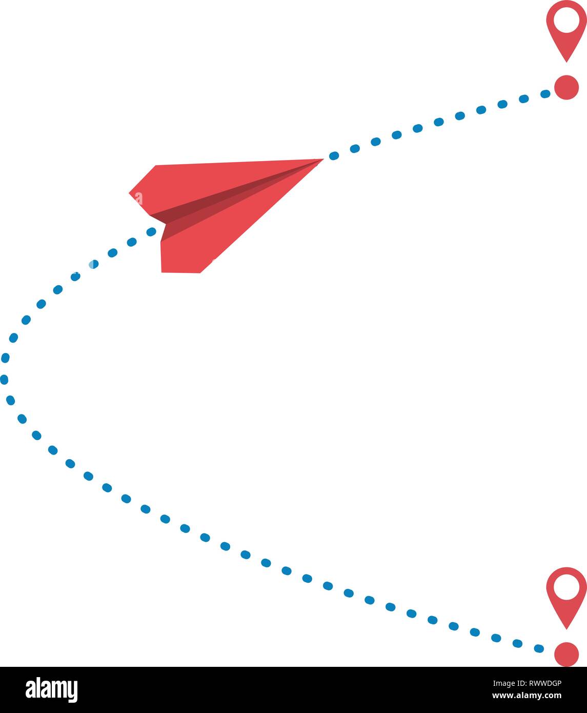 Paper plane and path Stock Vector Image & Art - Alamy