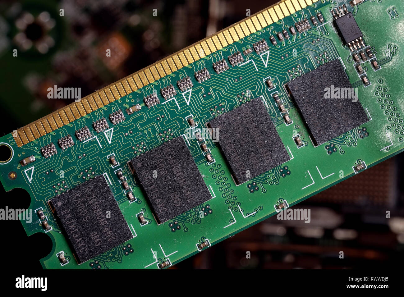 Computer mother board and CPU in filthy conditions after use in an ...