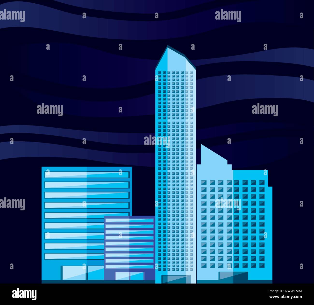buildings cityscape night scene vector illustration design Stock Vector ...