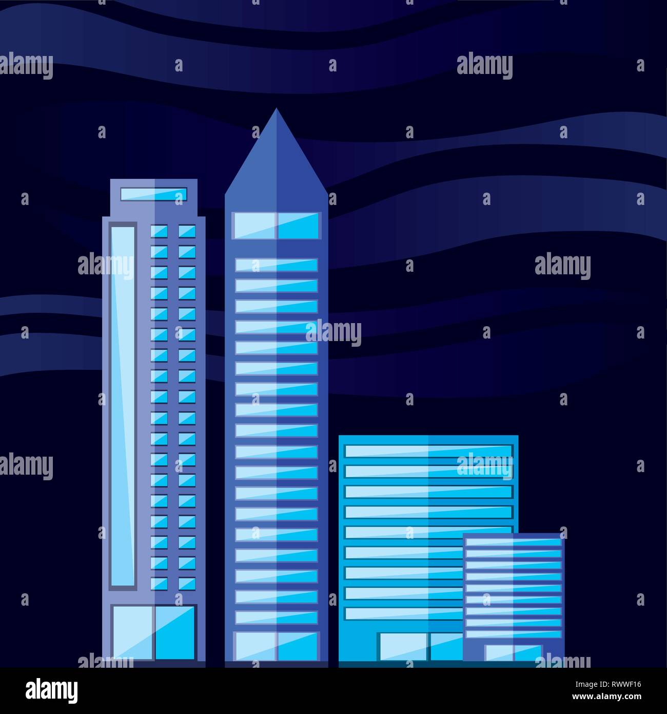 buildings cityscape night scene vector illustration design Stock Vector ...