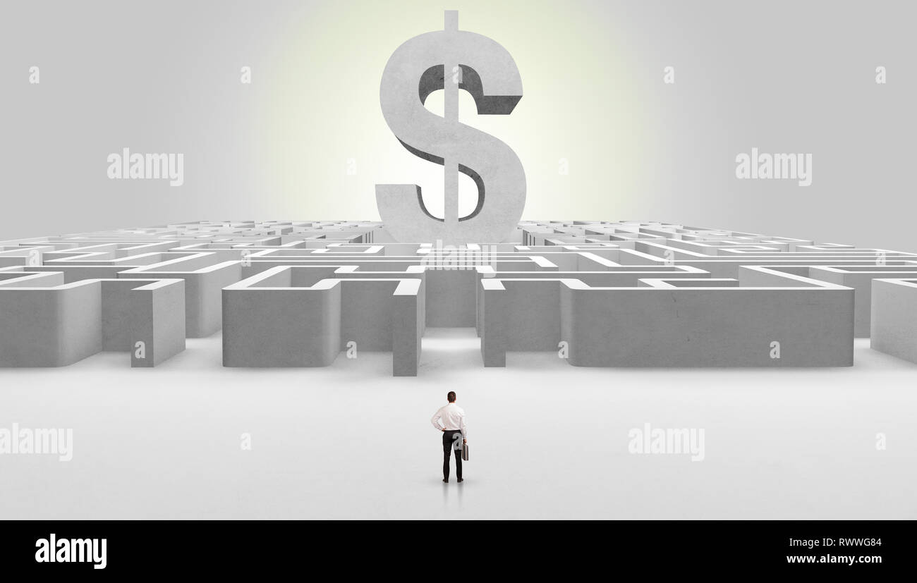 Businessman entering the big labyrinth Stock Photo - Alamy