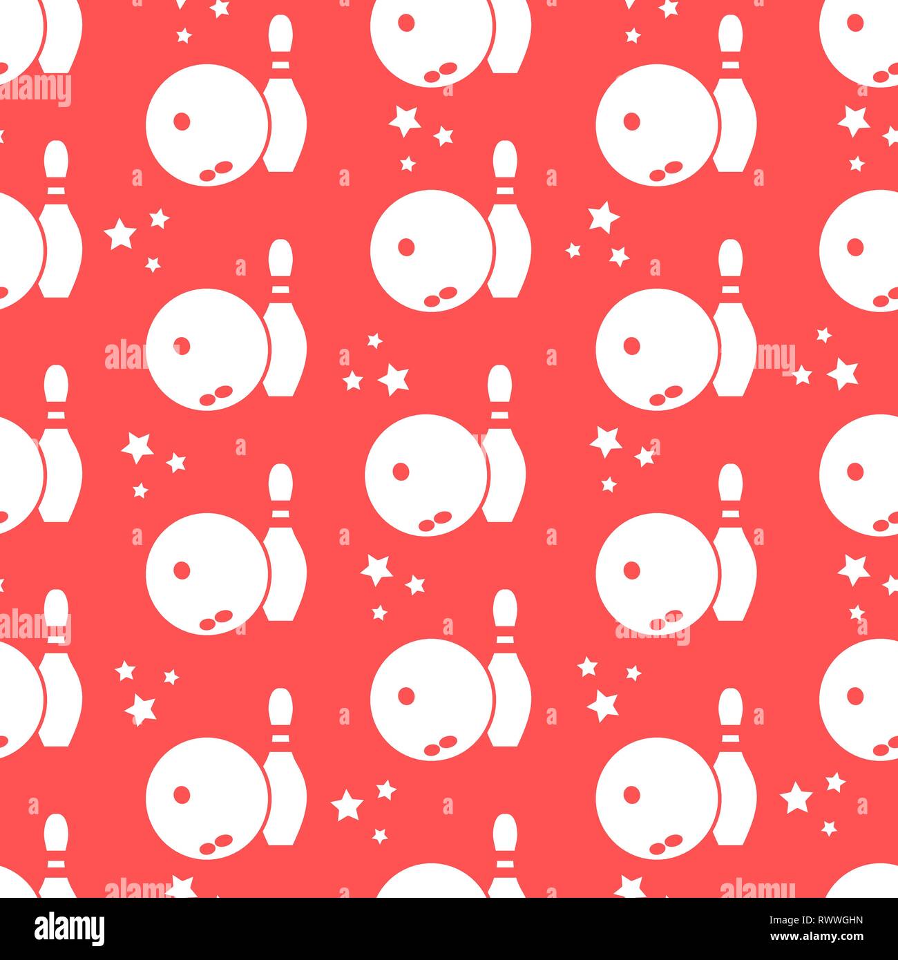 Seamless pattern with bowling pins and bowls. Sports theme. Games ...