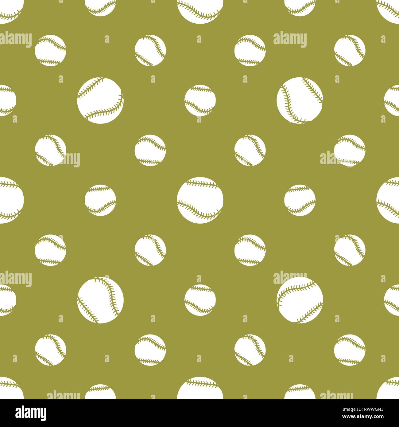 Vector seamless pattern with baseball balls. Sports background. Design ...