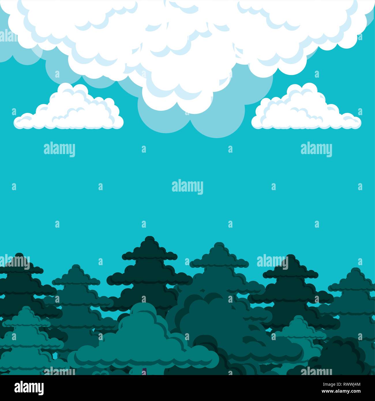 forest with trees scene vector illustration design Stock Vector Image ...