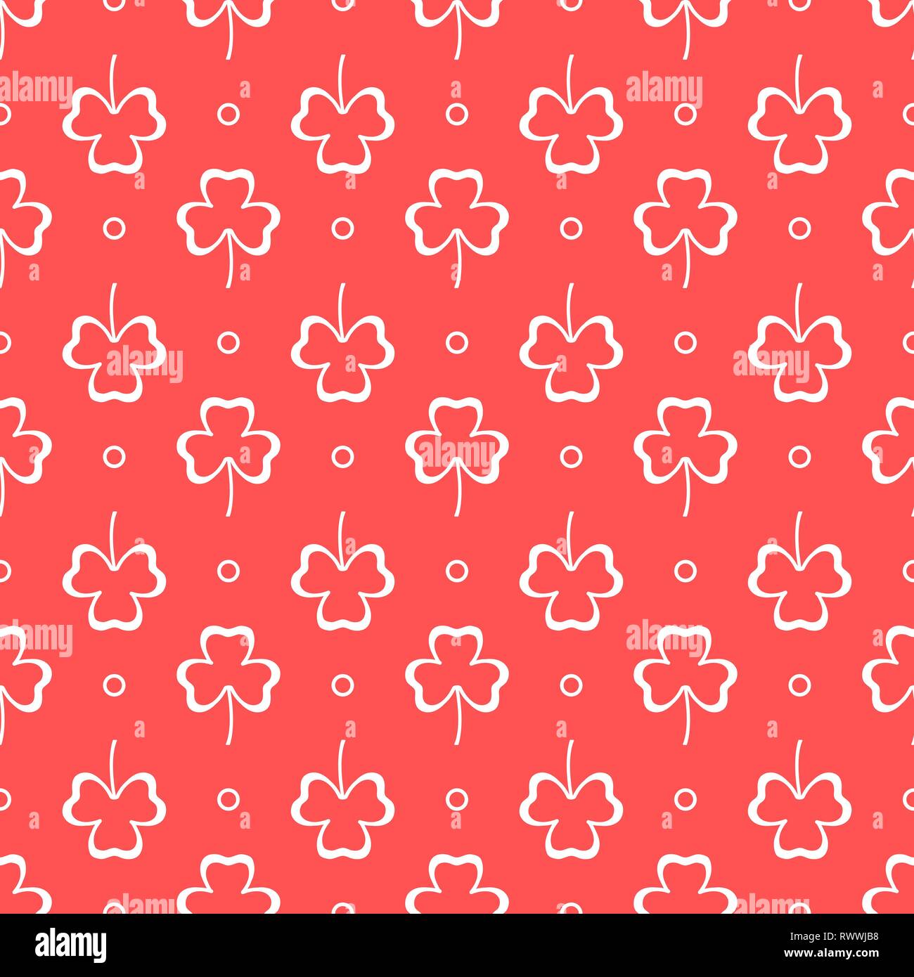 Seamless Pattern With Clover Leaves Shamrock Background St Patricks