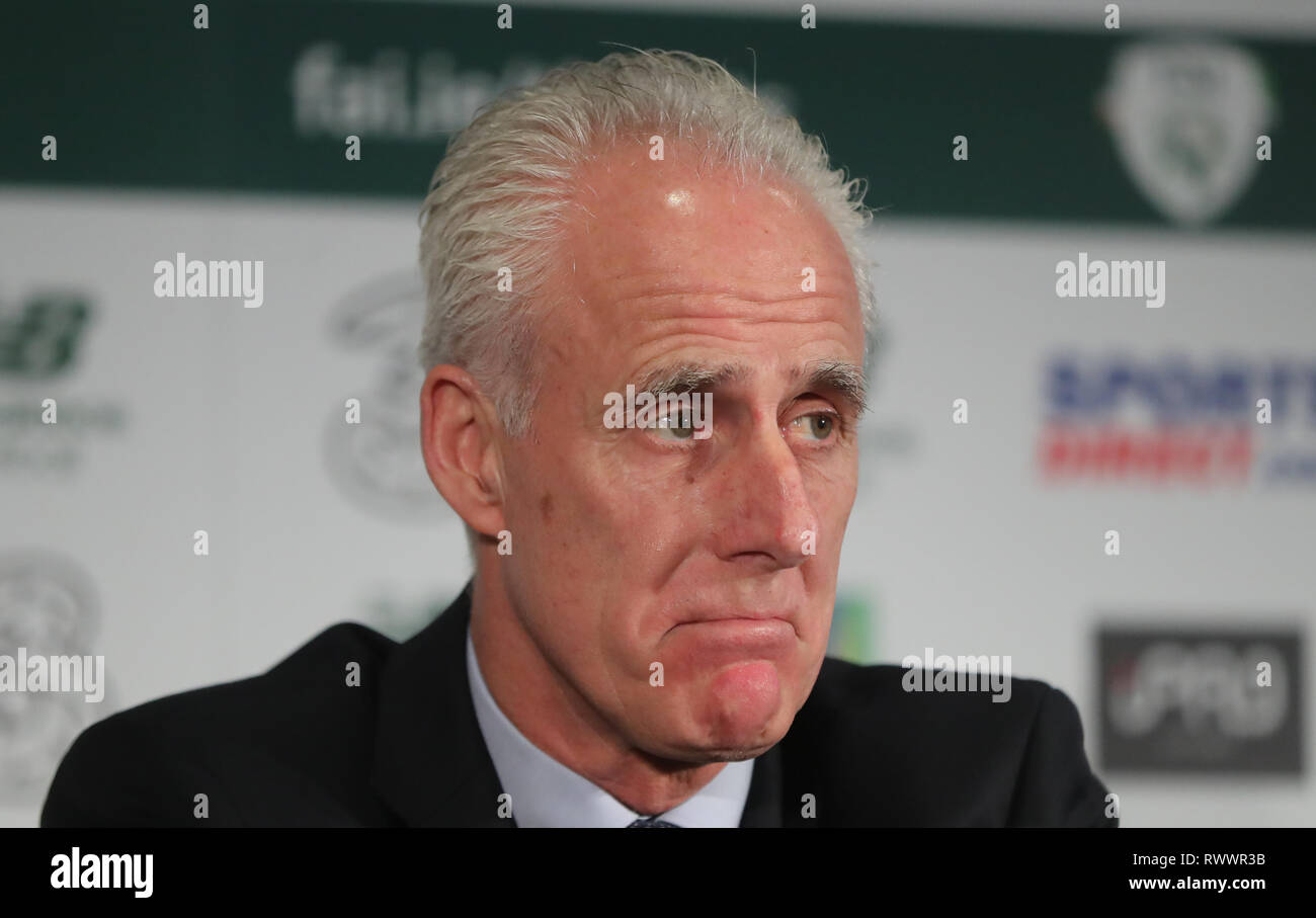 Republic of Ireland manager Mick McCarthy during the squad announcement ...