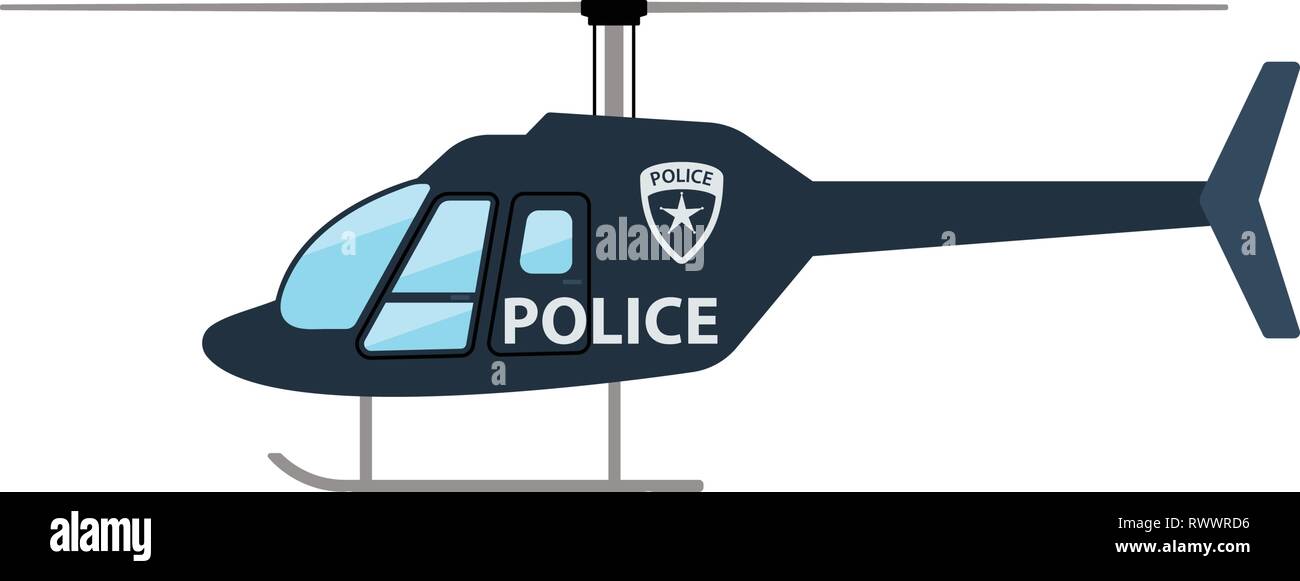 Police helicopter icon. Flat color design. Vector illustration Stock ...