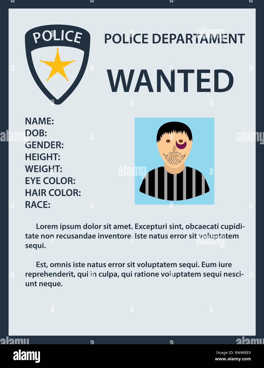 Wanted poster icon. Flat color design. Vector illustration Stock Vector ...