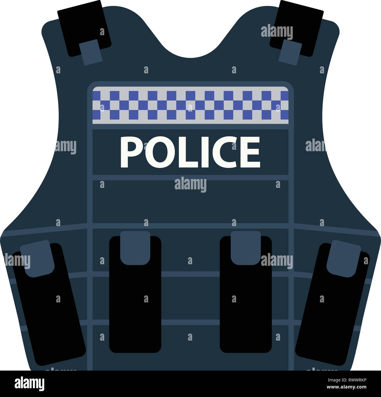 Police vest icon. Flat color design. Vector illustration Stock Vector ...