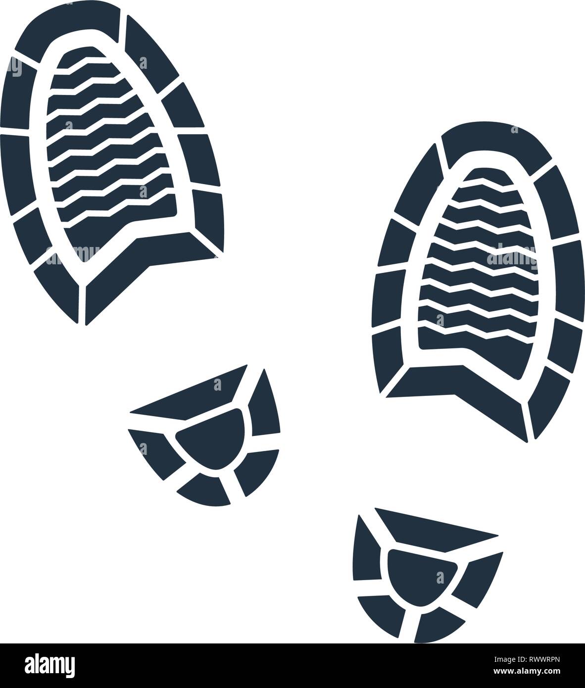 Man footprint icon. Flat color design. Vector illustration Stock Vector ...