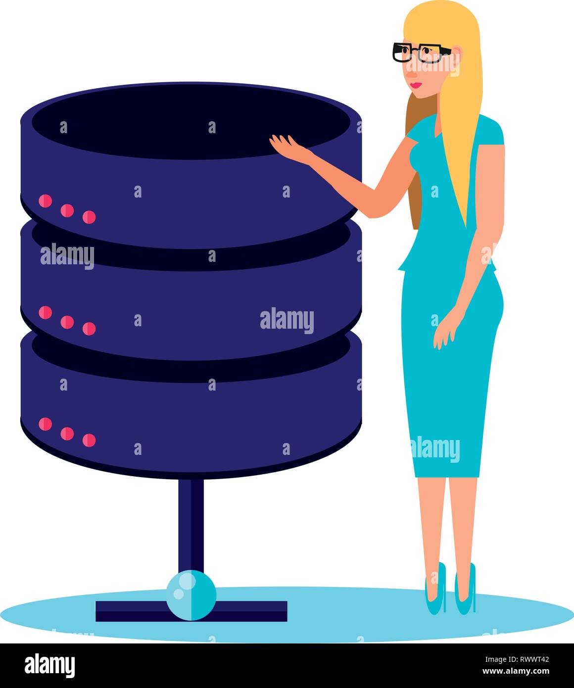data center disks with young woman vector illustration design Stock Vector Image & Art - Alamy